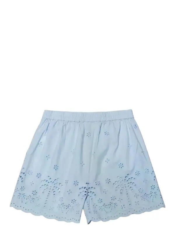 MC2 SAINT BARTH Broderie Anglaise Shorts - Blue