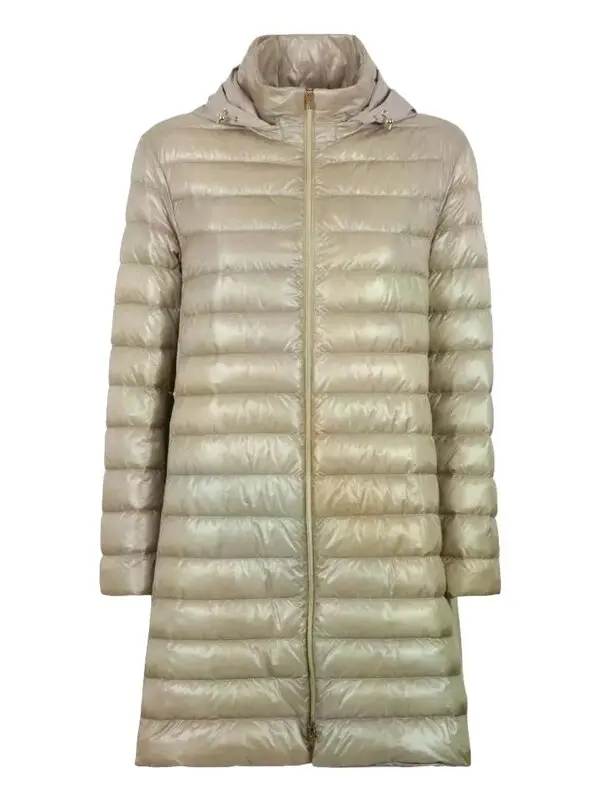 Herno Quilted Zip-up Parka With Detachable Hood - Neutrals