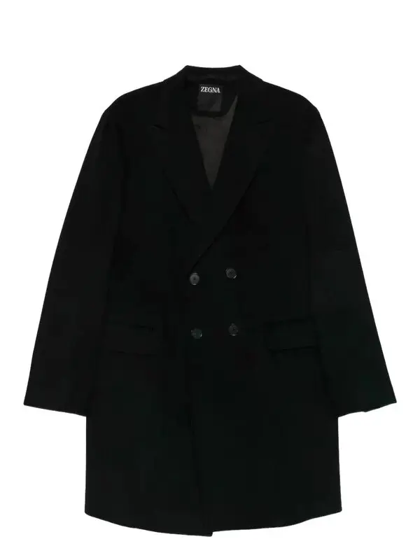 Zegna Double-breasted Coat - Black