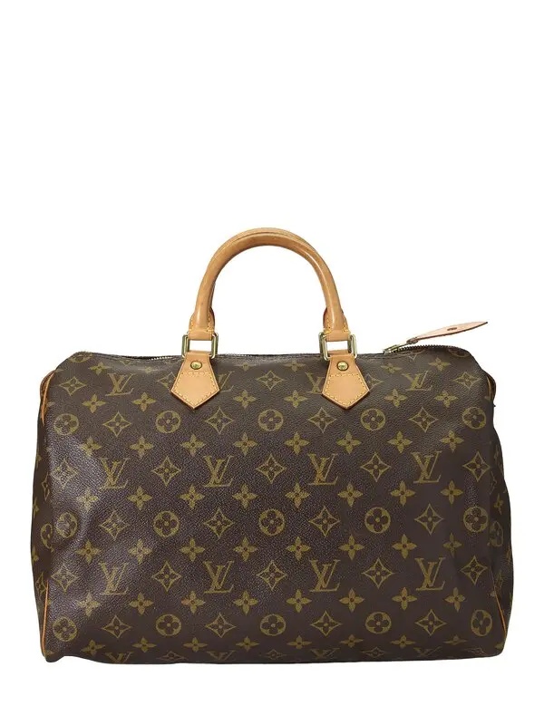 LOUIS VUITTON Monogram Speedy 35 Top Handle Bag - Brown