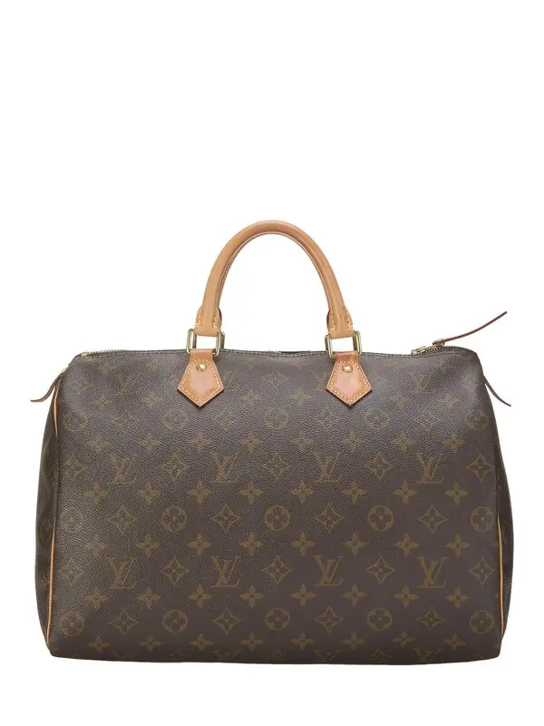 LOUIS VUITTON Monogram Speedy 35 Top Handle Bag - Brown