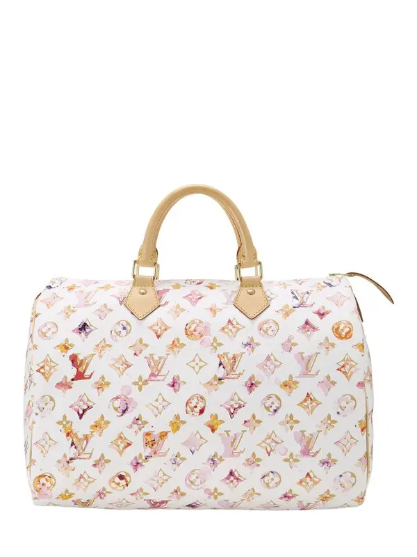 LOUIS VUITTON Richard Prince X Limited Edition Monogram Watercolor Speedy Top Handle Bag 35 - White