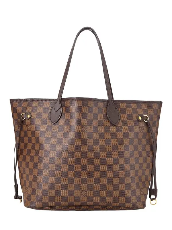 LOUIS VUITTON Damier Ebene Neverfull Tote Nm - Brown
