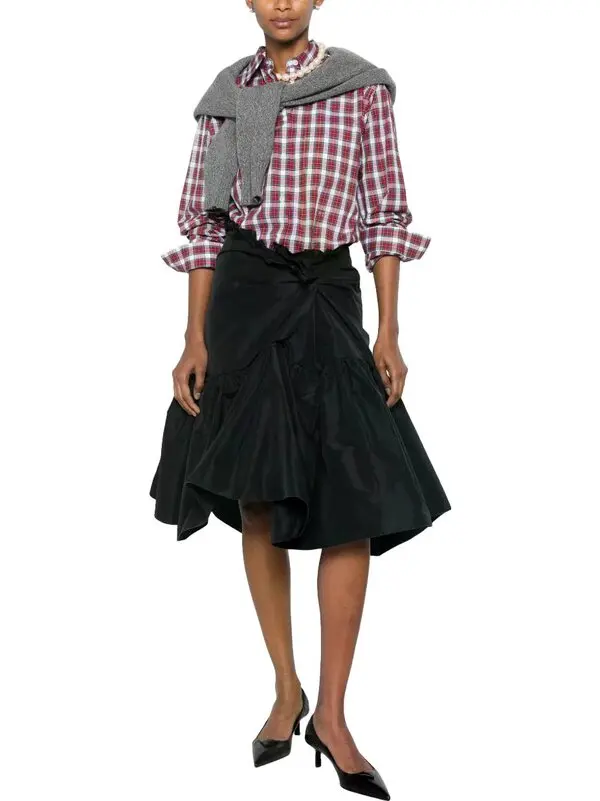 N°21 Ruffled Gathered Skirt - Black