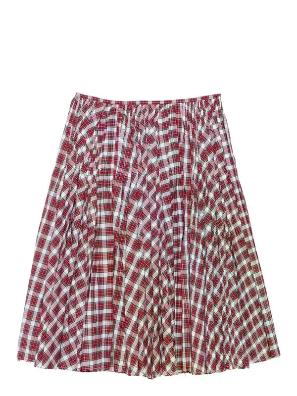 N°21 Check Pleated Skirt - Red