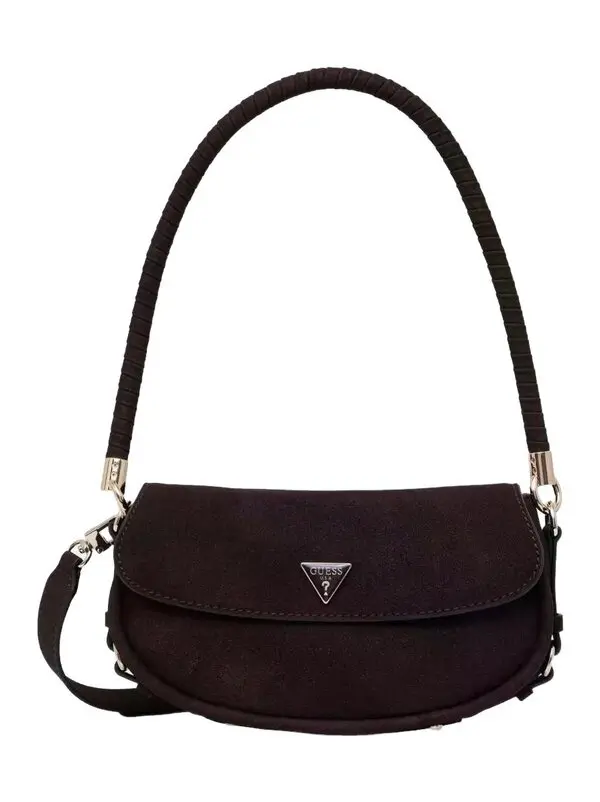 Guess Danya Logo-plaque Shoulder Bag - Brown