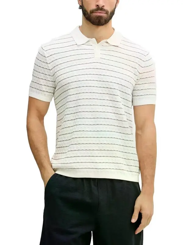 Guess Striped Polo Shirt - White