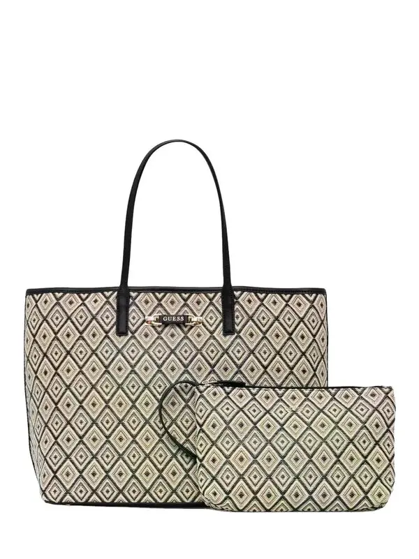 Guess Sophia Geometric Tote Bag - Neutrals