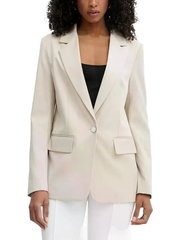 Guess Notched Lapels Pinstripe Blazer - Neutrals