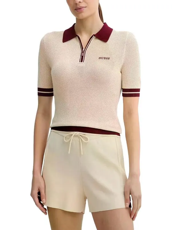 Guess Half-zip Polo Shirt - Neutrals