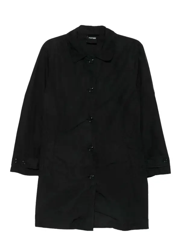 Aspesi Button-up Collared Coat - Black