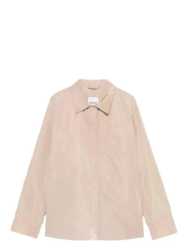 Aspesi Beige Spread Collar Shirt Jacket - Neutrals