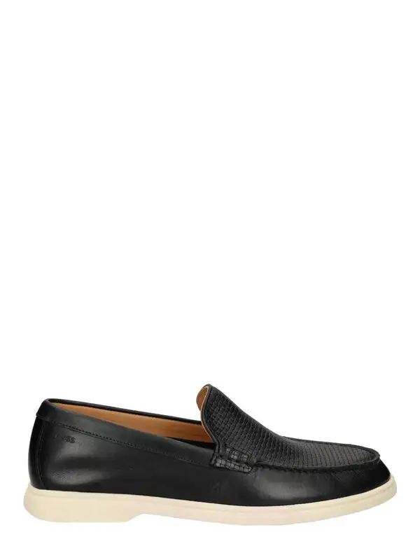 BOSS Woven Panel Loafers - Black