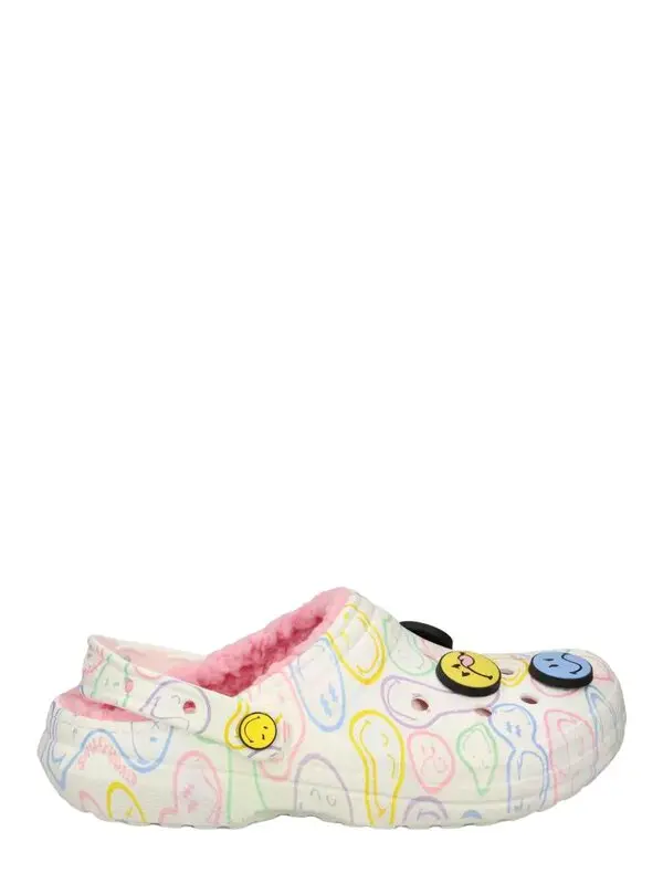 CROCS Smiley World Fleece-lined Clogs - White