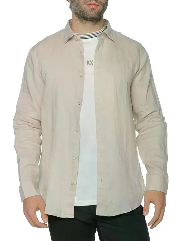 Armani Exchange Logo-embroidered Shirt - Neutrals