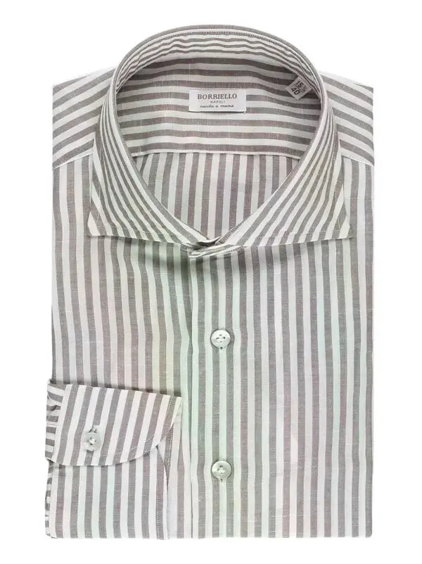 BORRIELLO NAPOLI Striped Shirt - Brown
