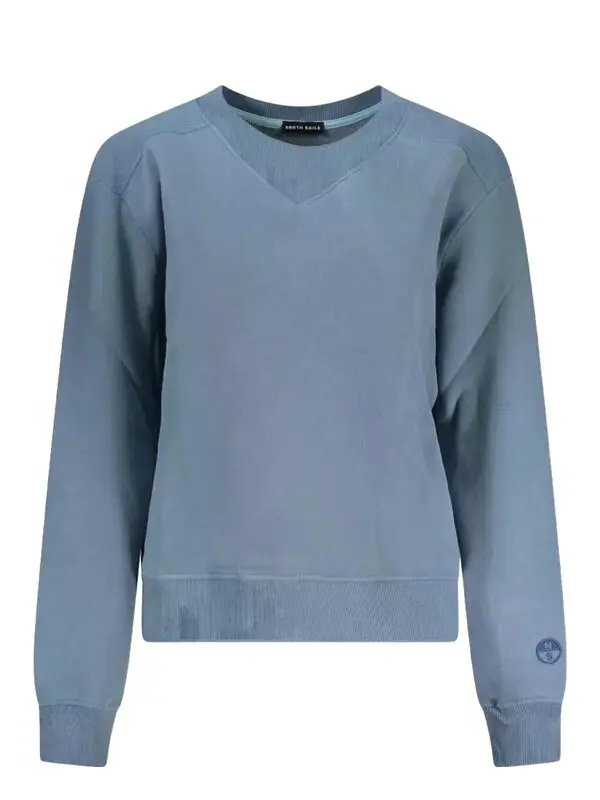NORTH SAILS Logo Patch V-neck Sweater - Blue