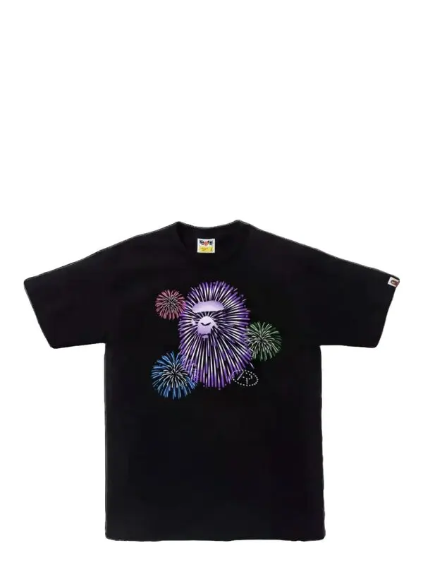 A BATHING APE Firework-print T-shirt - Black