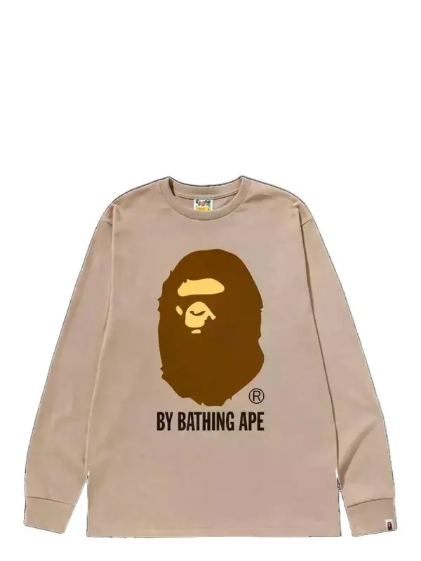 A BATHING APE Logo-print Long-sleeve T-shirt - Neutrals