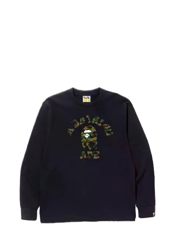 A BATHING APE 1st Camo College Sweatshirt - Black