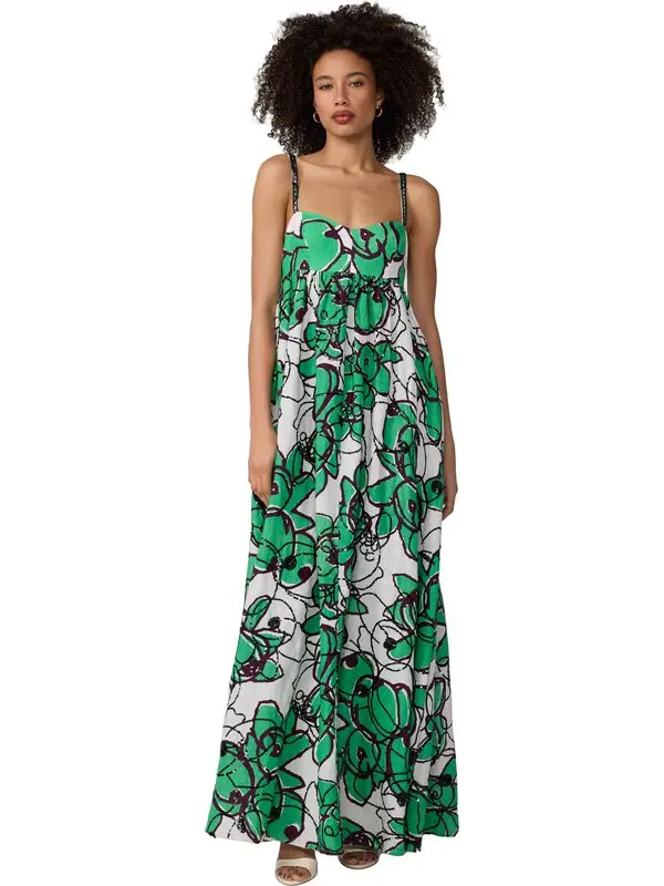 Diane Von Furstenberg Miranda Floral Maxi Dress - Kalamata Indian Green