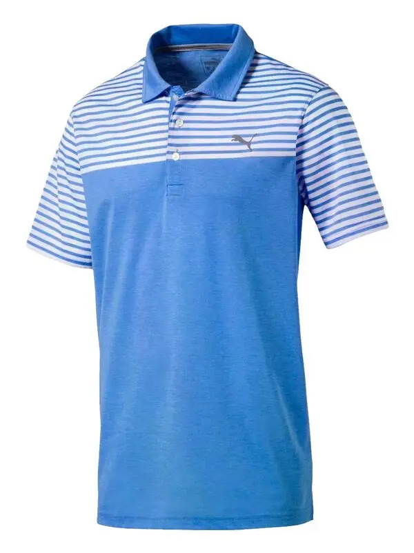 PUMA Clubhouse Striped Polo Shirt - Blue