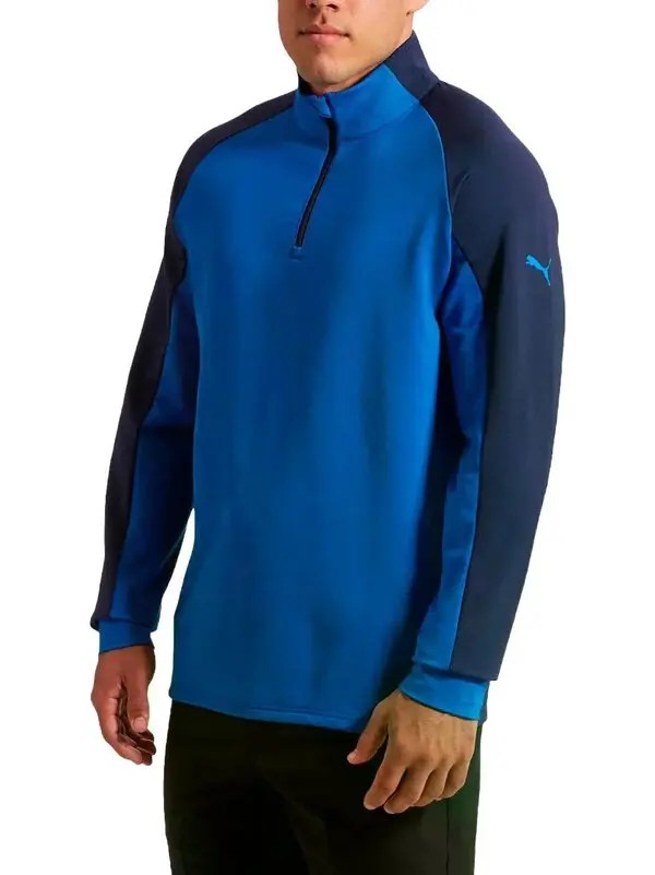PUMA Pwrwarm Colorblock Half-zip Long Sleeve T-shirt - Blue