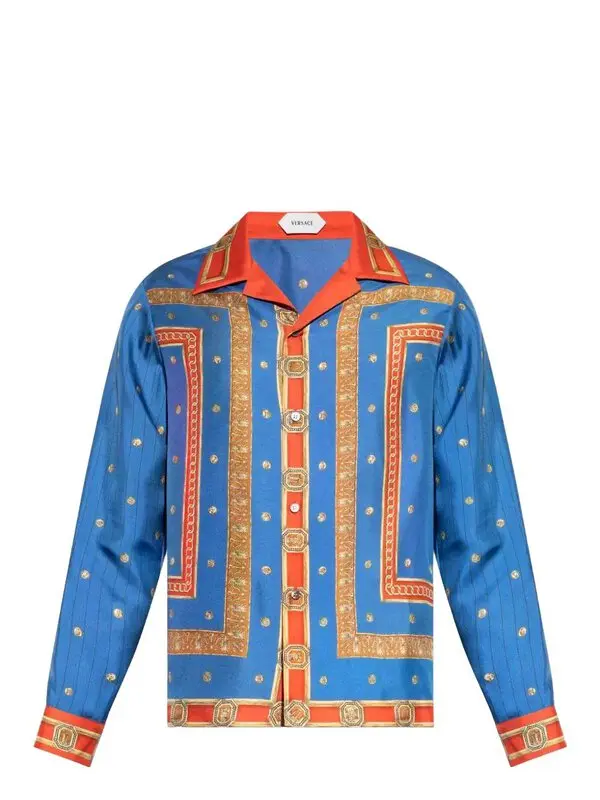 Versace Printed Silk Shirt - Blue