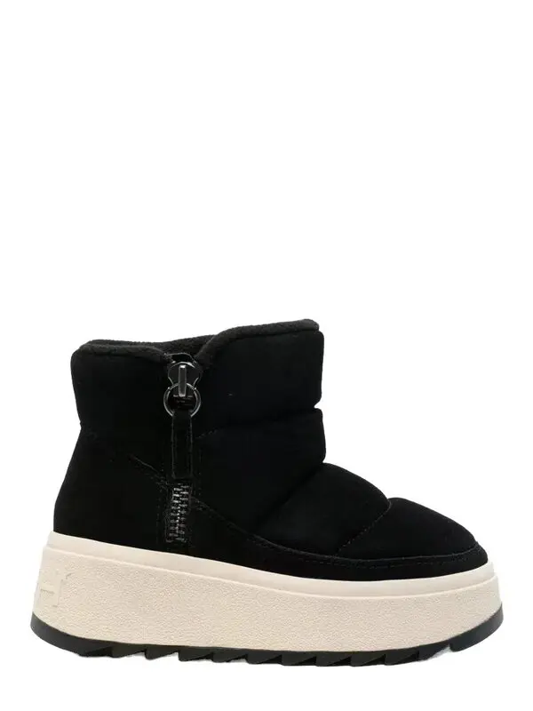 Ash Quilted Platform Boots - Black
