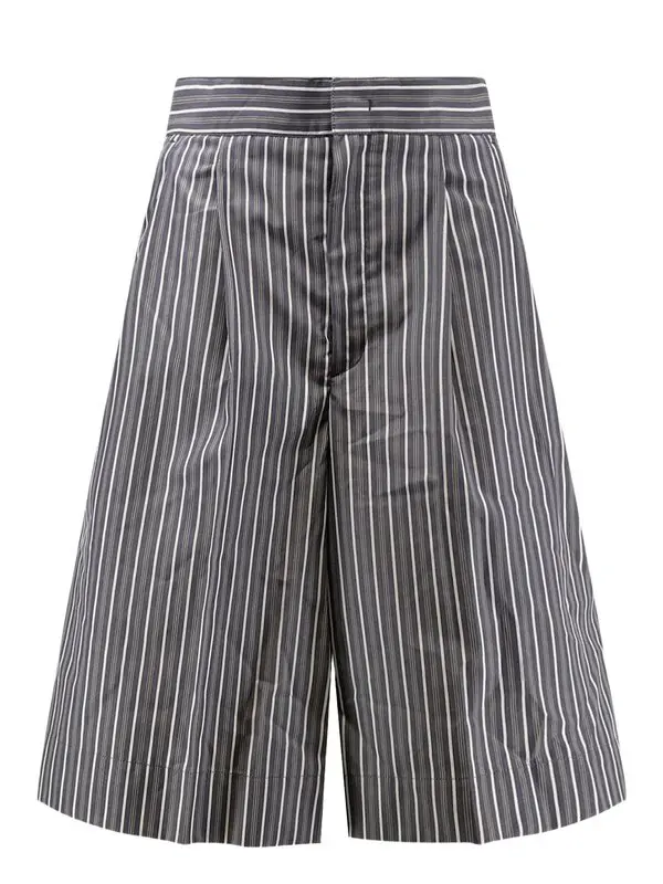 Soeur Henna Pinstripe Pleated Shorts - Gray