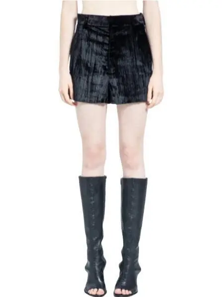 ANN DEMEULEMEESTER Textured Belted Shorts - Black