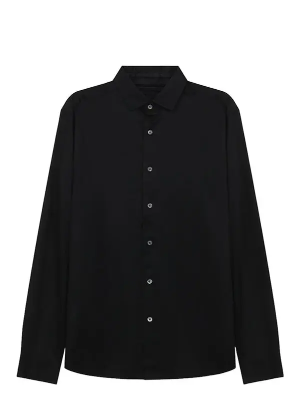 Emporio Armani Curved Hem Buttoned Shirt - Black