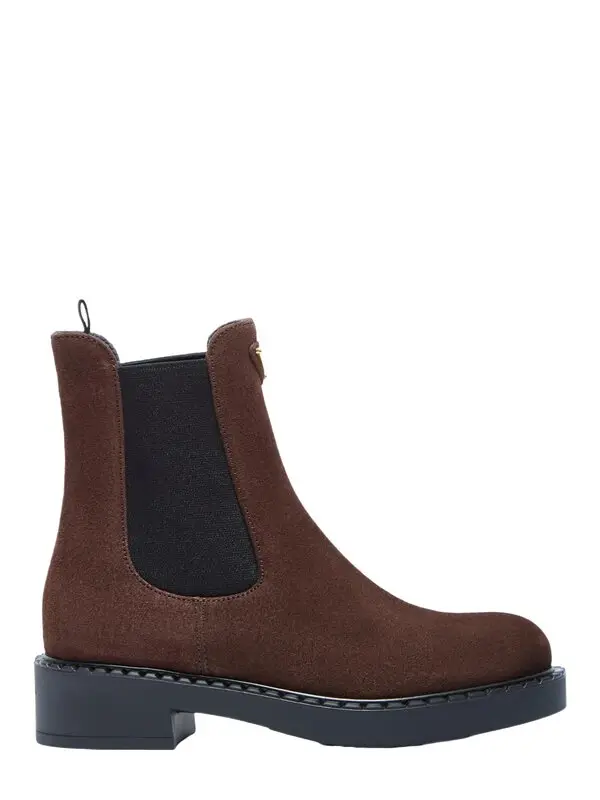 Prada Logo-plaque Chelsea Boots - Brown