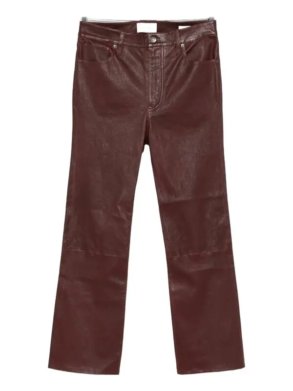FRAME Reboot Crop Leather Trousers - Red
