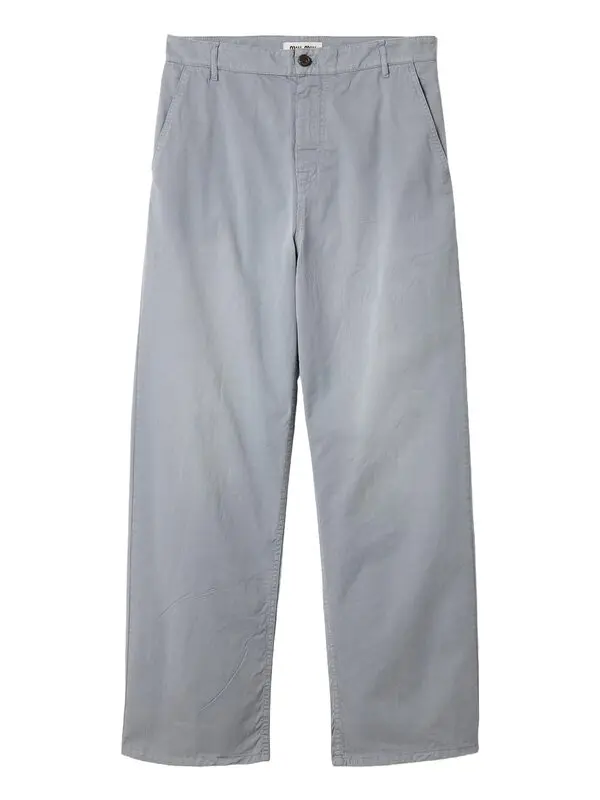 Miu Miu Garment-dyed Twill Pants - Gray