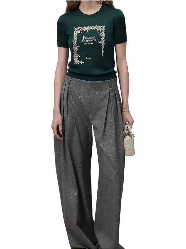 Dior Short-sleeved Fitted Sweater - Black