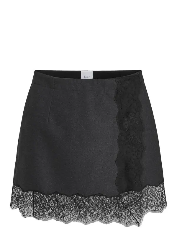 Dior Lace Embellished Miniskirt - Black