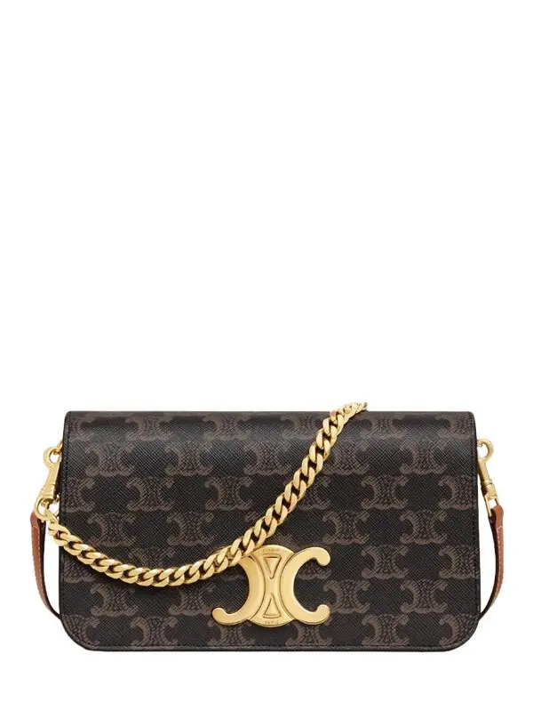 Celine Triomphe Canvas Multipochette Bag - Tan