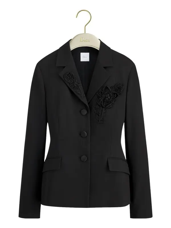 Dior Embroidered Bar Jacket - Black