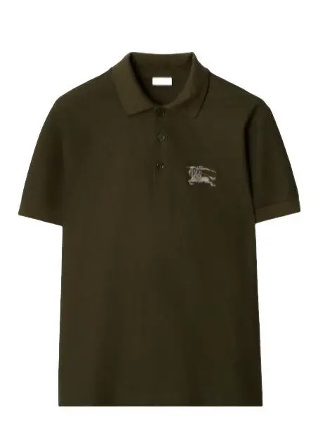 Burberry Metallic Ekd Short Sleeved Polo Shirt - Marsh Green