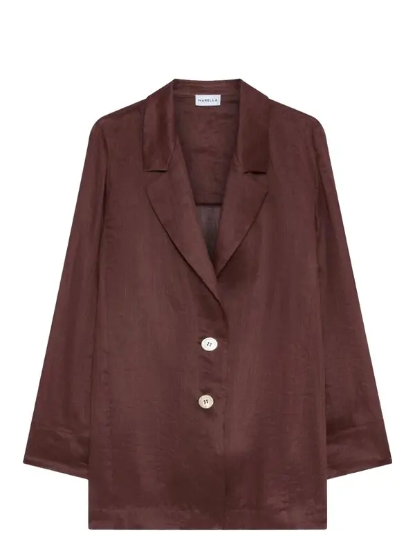 Marella Ramie Canvas Blazer - Brown