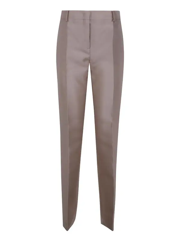Alberta Ferretti Satin Tailored Trousers - Ivory