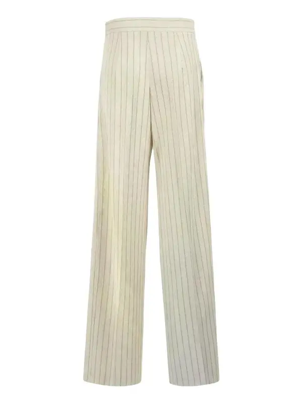 Max Mara Pinstripe Pleated Wide Leg Trousers - Neutrals