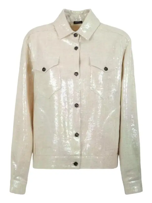 Kiton Sequin-embellished Straight-cut Jacket - Neutrals