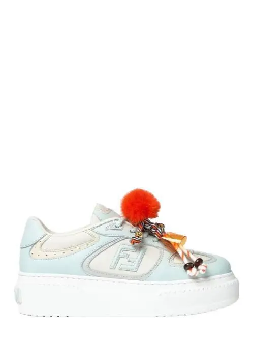 Fendi Match Platform Low-top Sneakers - Light Blue