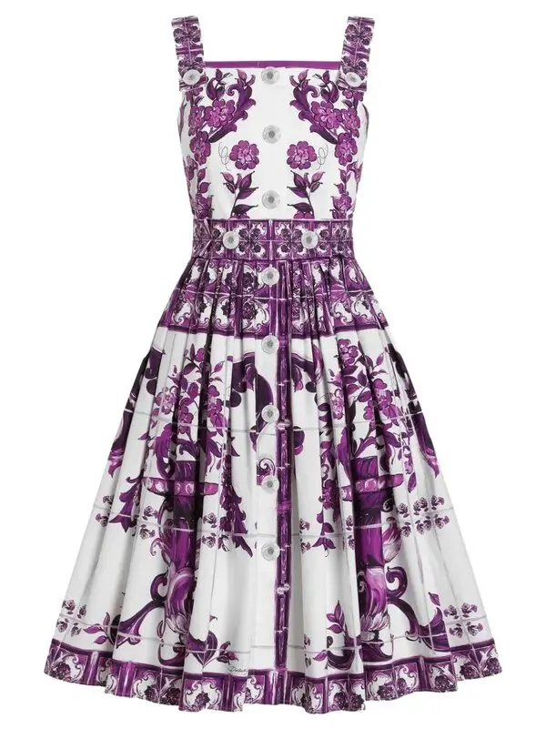 Dolce & Gabbana Maicolica-print Midi Dress - Multi-color
