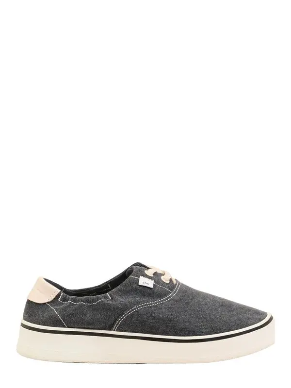 Ami Tennis Washed-effect Sneakers - Navy