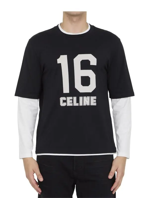Celine Loose 16 T-shirt In Cotton Jersey - Black/white