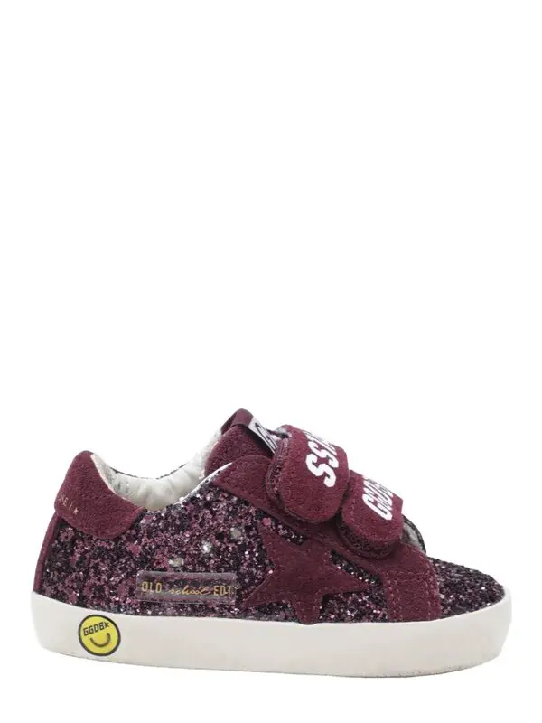 GOLDEN GOOSE Glitter Round-toe Sneakers - Wine Red