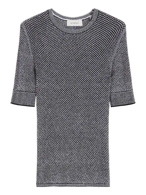 Sportmax Short-sleeved Knitted Shirt - Black White